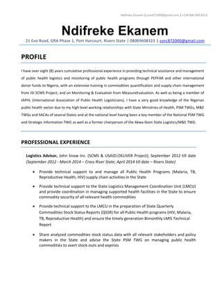 Ndifreke Ekanem_CV | PDF