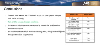 FEA Based Level 3 Assessment of Deformed Tanks | PPTX