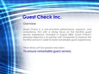 Guest Check Overview | PPT