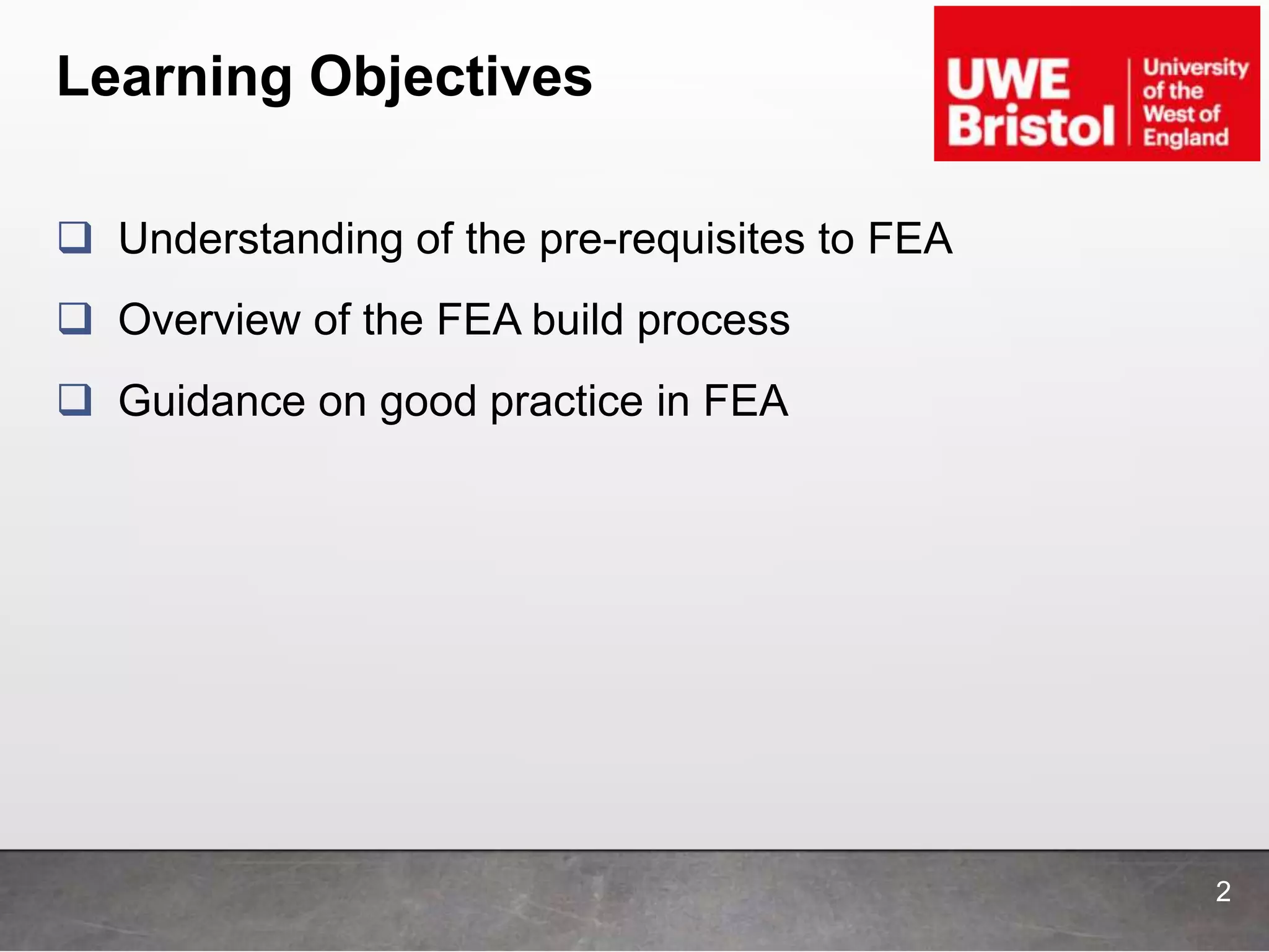 FEA good practices presentation | PPTX