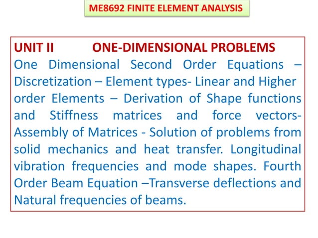 Finite Element Analysis -Dr.P.Parandaman | PPSX