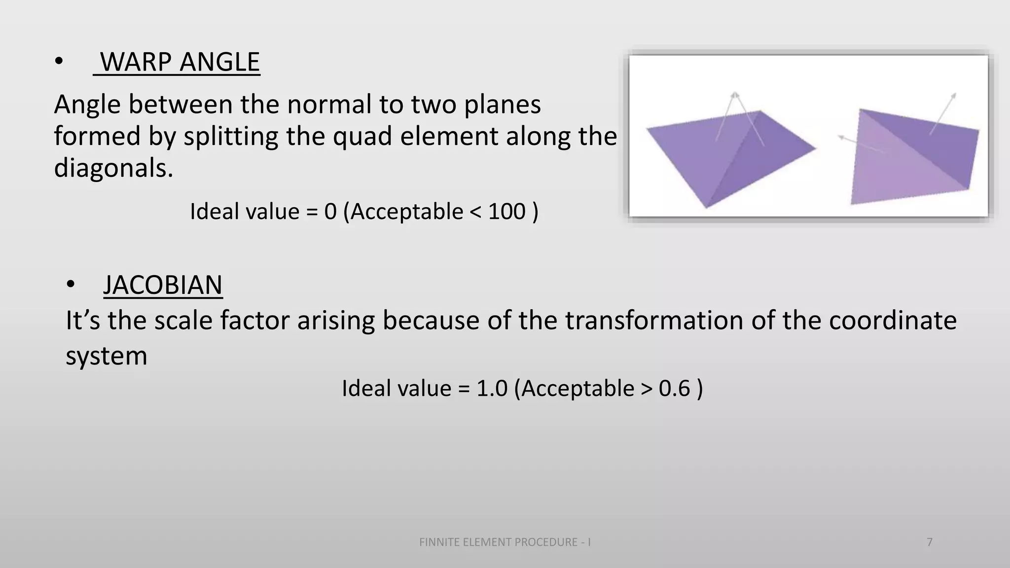 FEA MESH QUALITY PARAMETER | PPTX