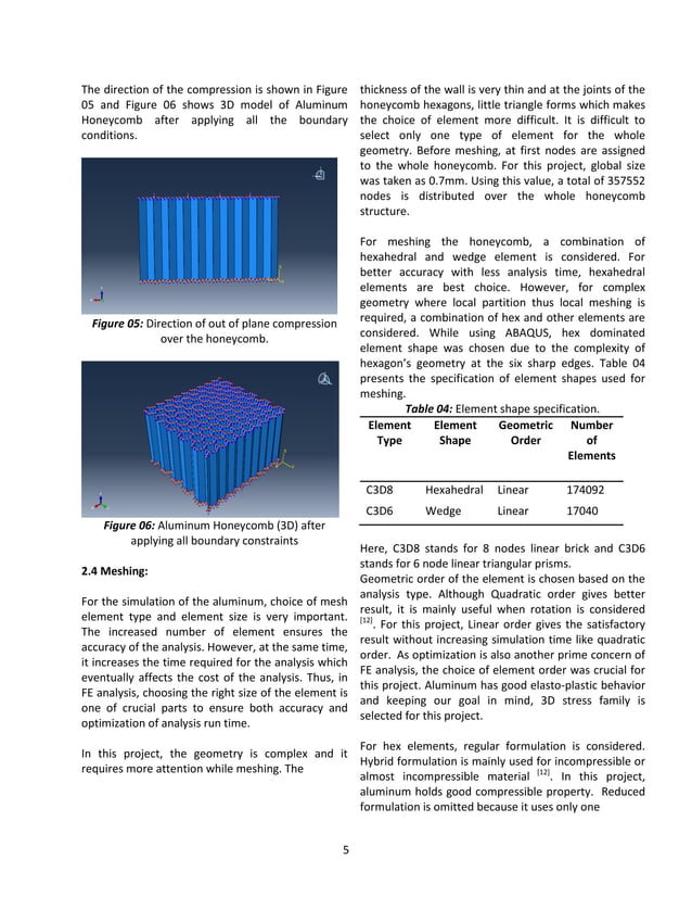Finite Element Analysis of honeycomb using Abaqus | PDF | Physics | Science
