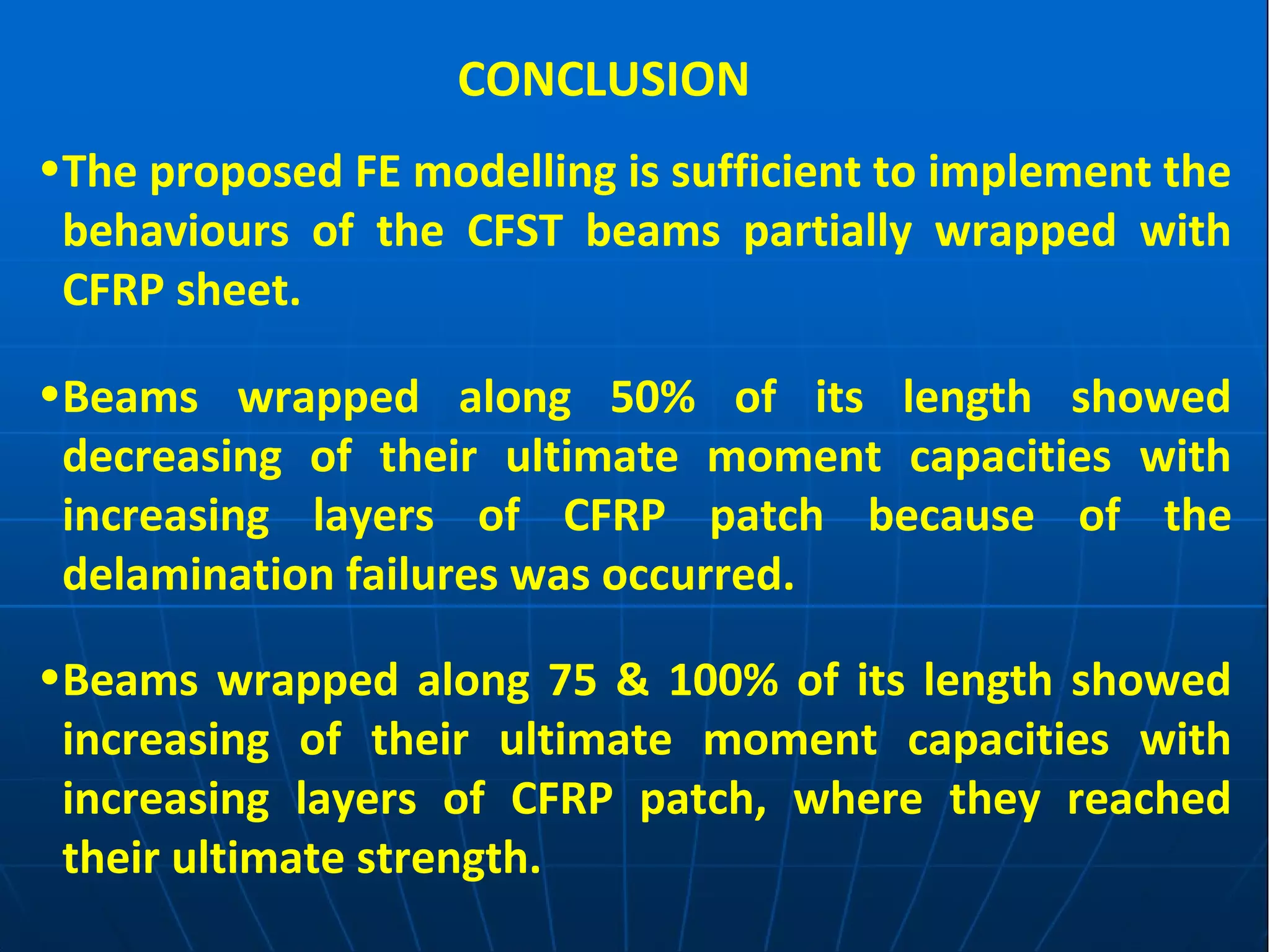 Fea of cfst beam partially wrapped by cfrp sheet persentation | PPT