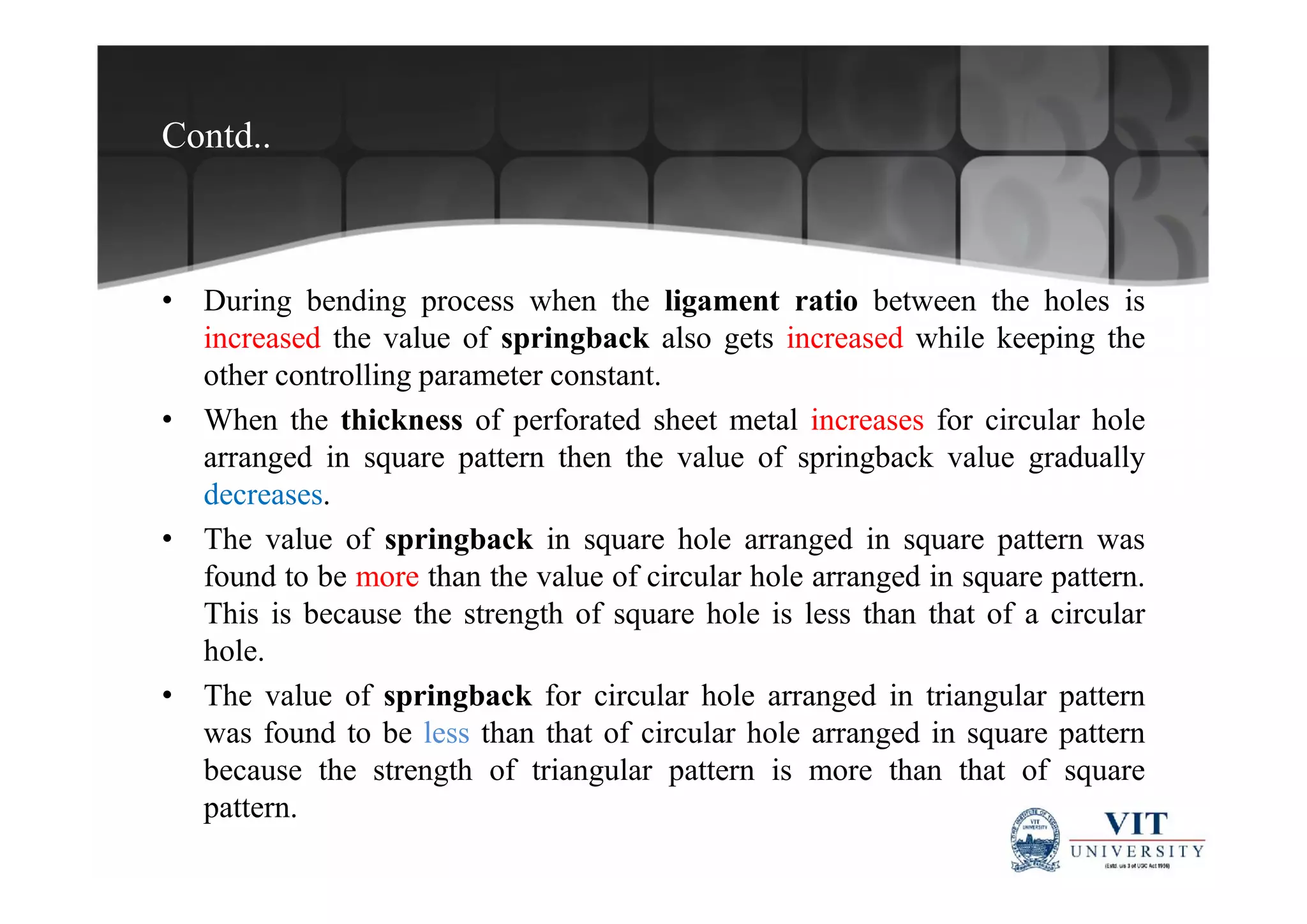 Fea of springback on perforated sheet metal | PPT