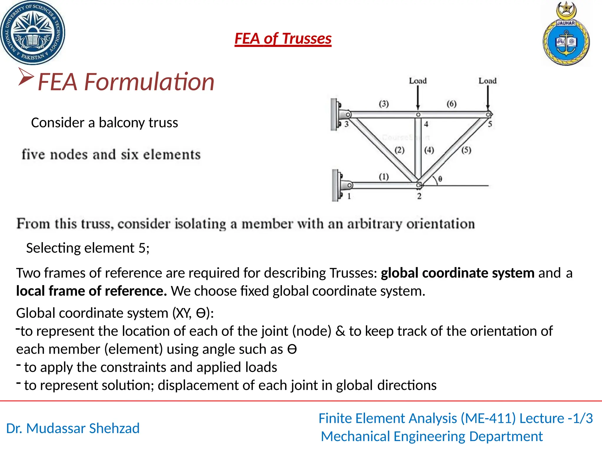 FEA of Trusses (Week 4).pptx for mechanical engr | PPTX