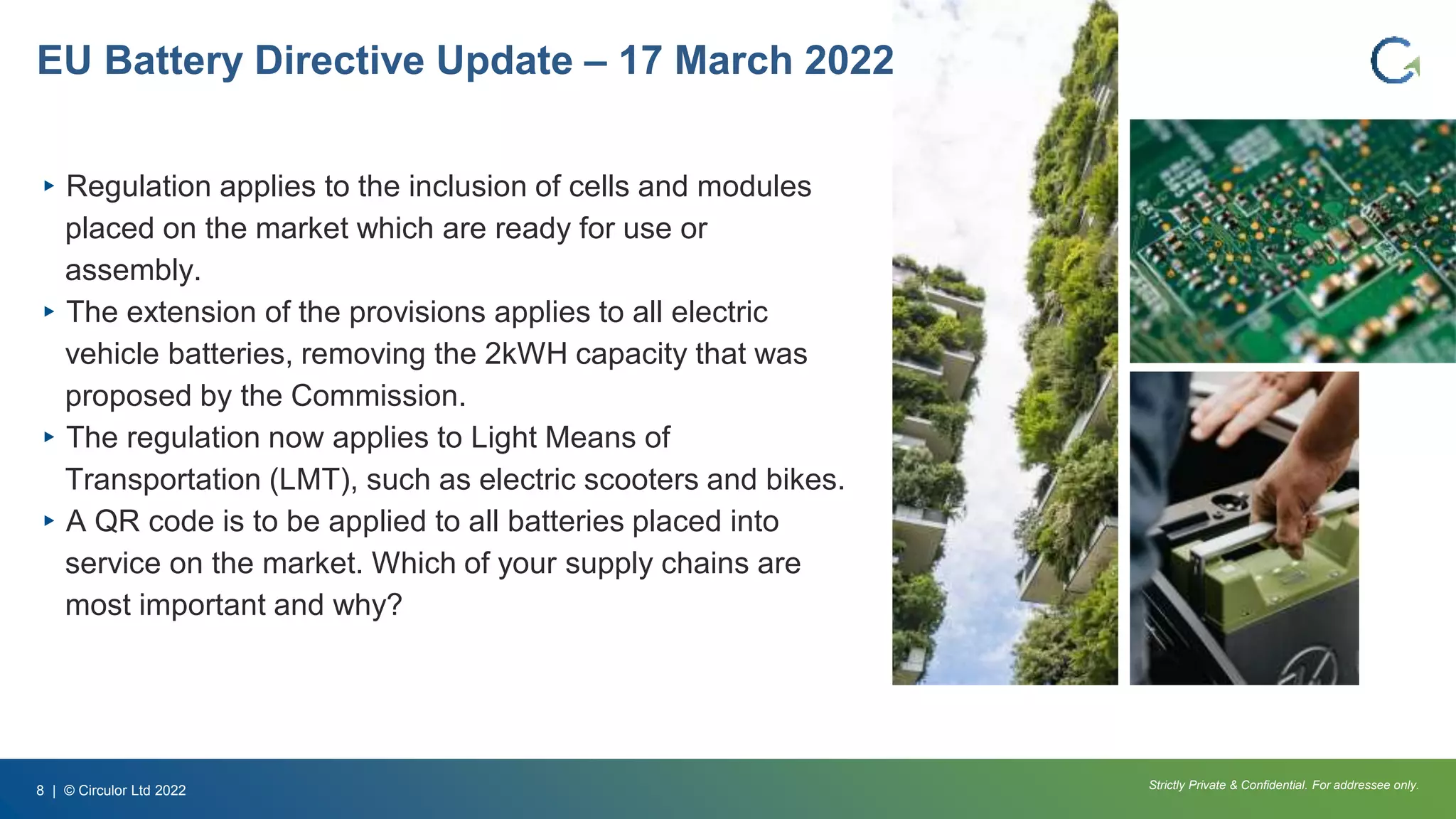 ADD VALUE AND ADHERE TO REGULATIONS WITH TRACEABILITY OF BATTERY SUPPLY ...