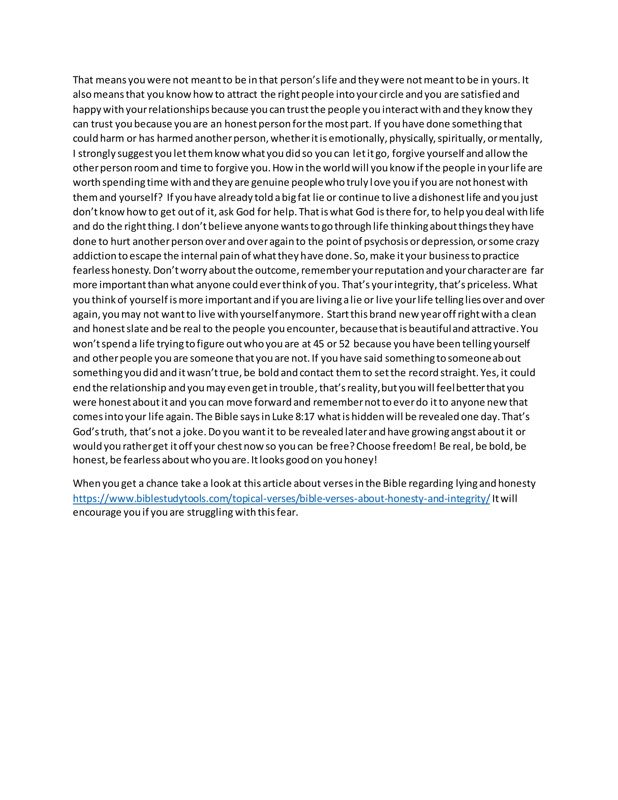 Fearless honesty | DOCX