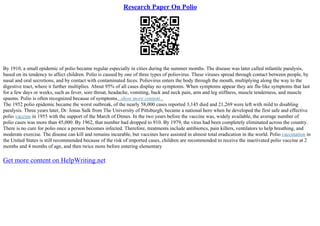 Fear Of Polio Essay | PPT
