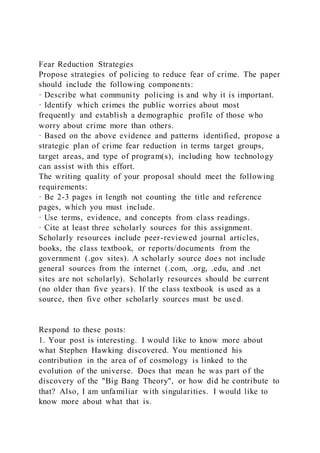 Fear Reduction StrategiesPropose strategies of policing to reduc | PDF