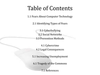 Fears about technology bushra h | PPTX | Social Networking | Internet