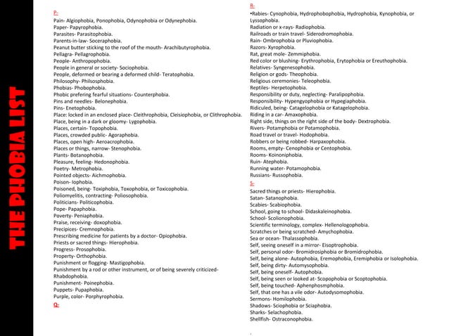 Fears and phobias | PPT