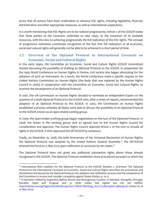 Ratification of the Optional Protocol to the International Covenant on ...