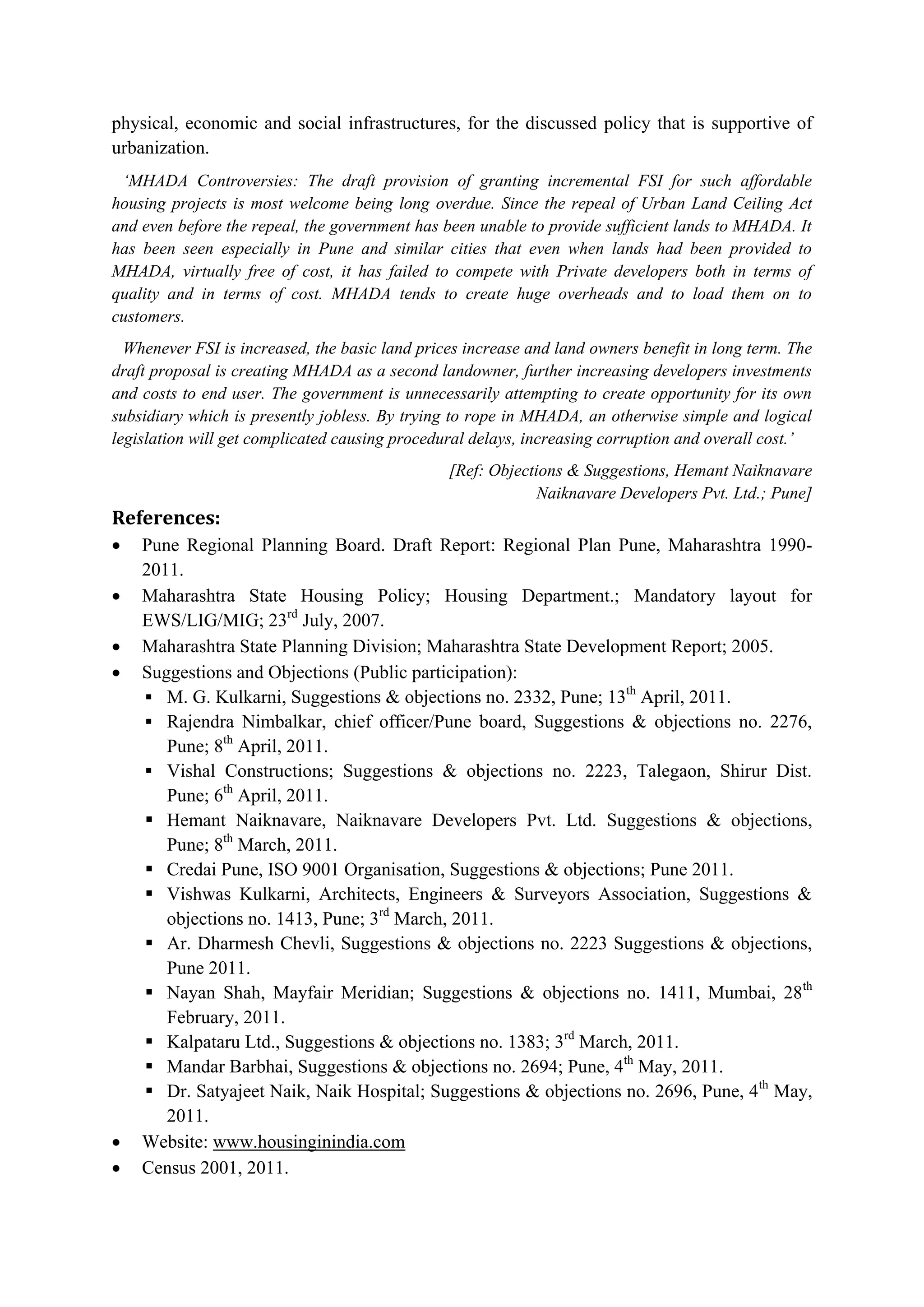 Feasibility of incentive housing | PDF