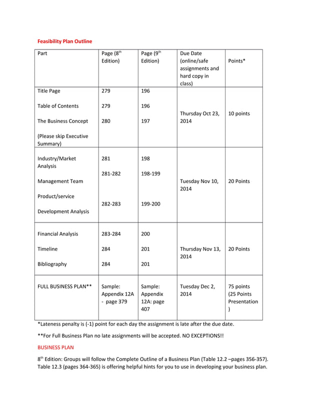 Feasibility plan outline(1) | PDF