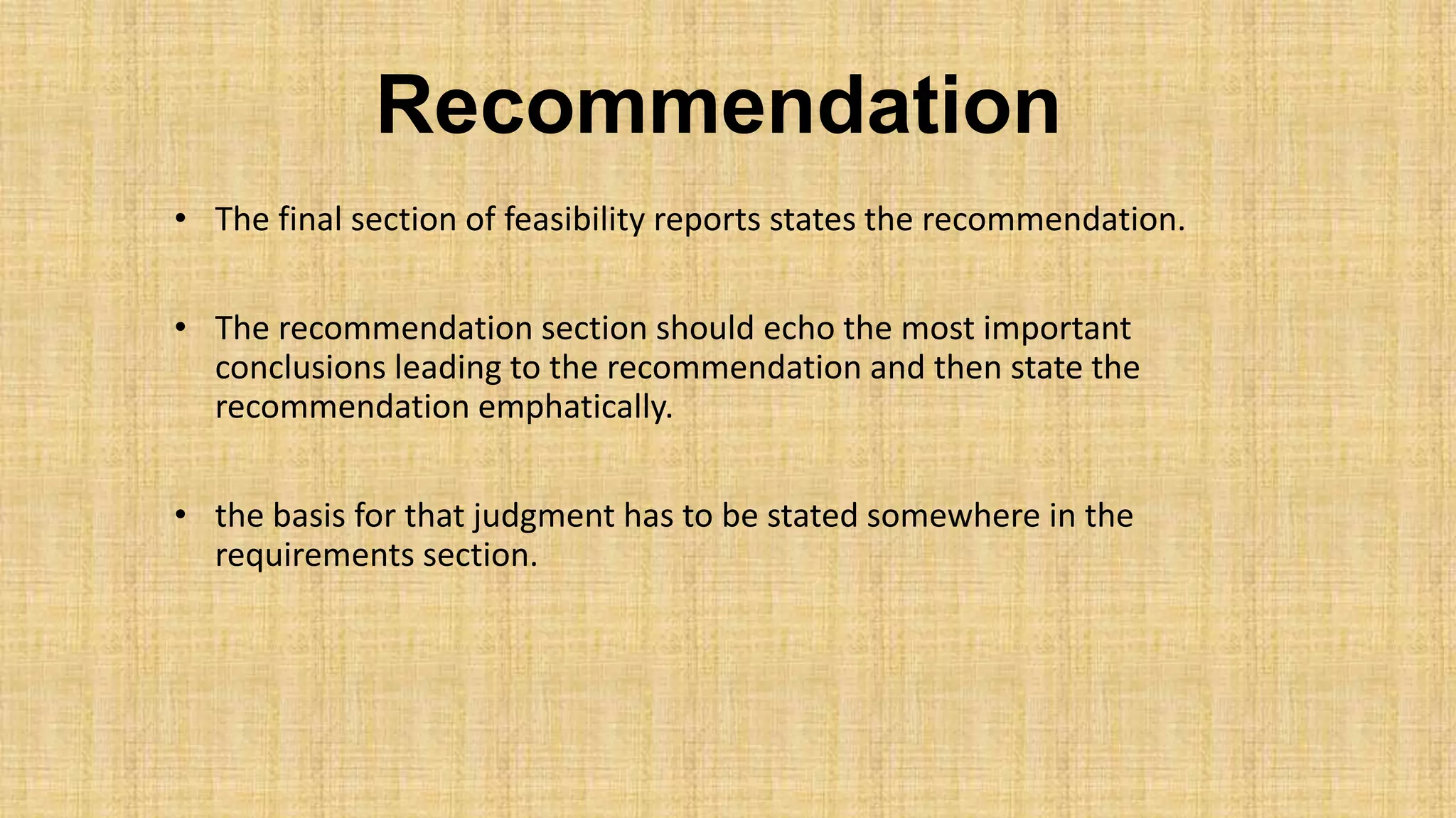 Feasibility report -basic concepts with example | PPTX