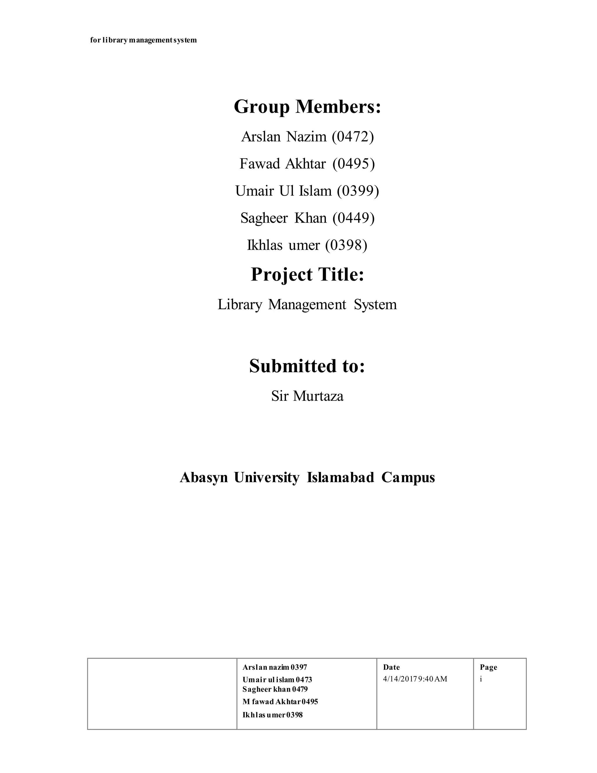 Library Management System Feasibility Report | PDF