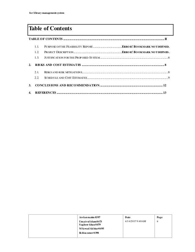 Feasibility report for library management system