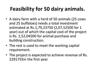 Feasibility report of 50 dairy animals copy | PPTX