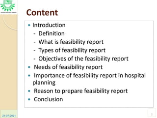 Feasibility Report seminar | PPTX
