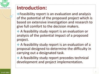 Feasibility Report seminar | PPTX