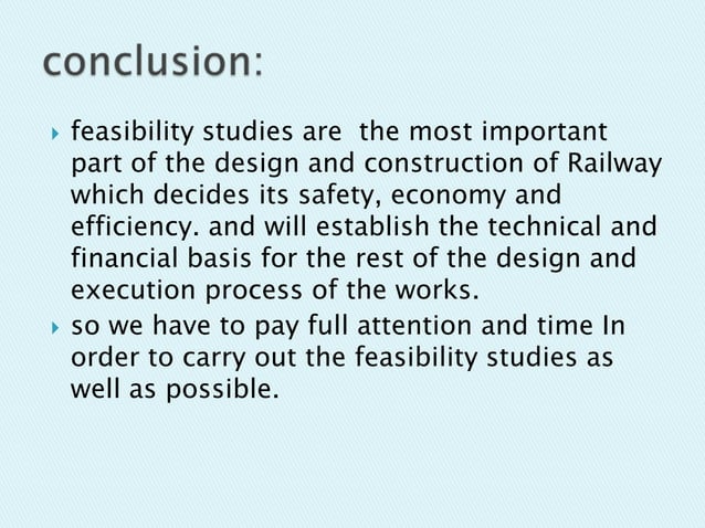 Feasibility studies for construction of railway | PPTX | Civil ...