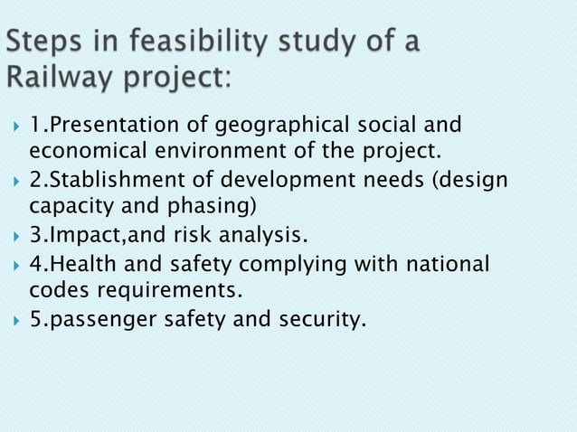 Feasibility studies for construction of railway | PPTX | Civil ...