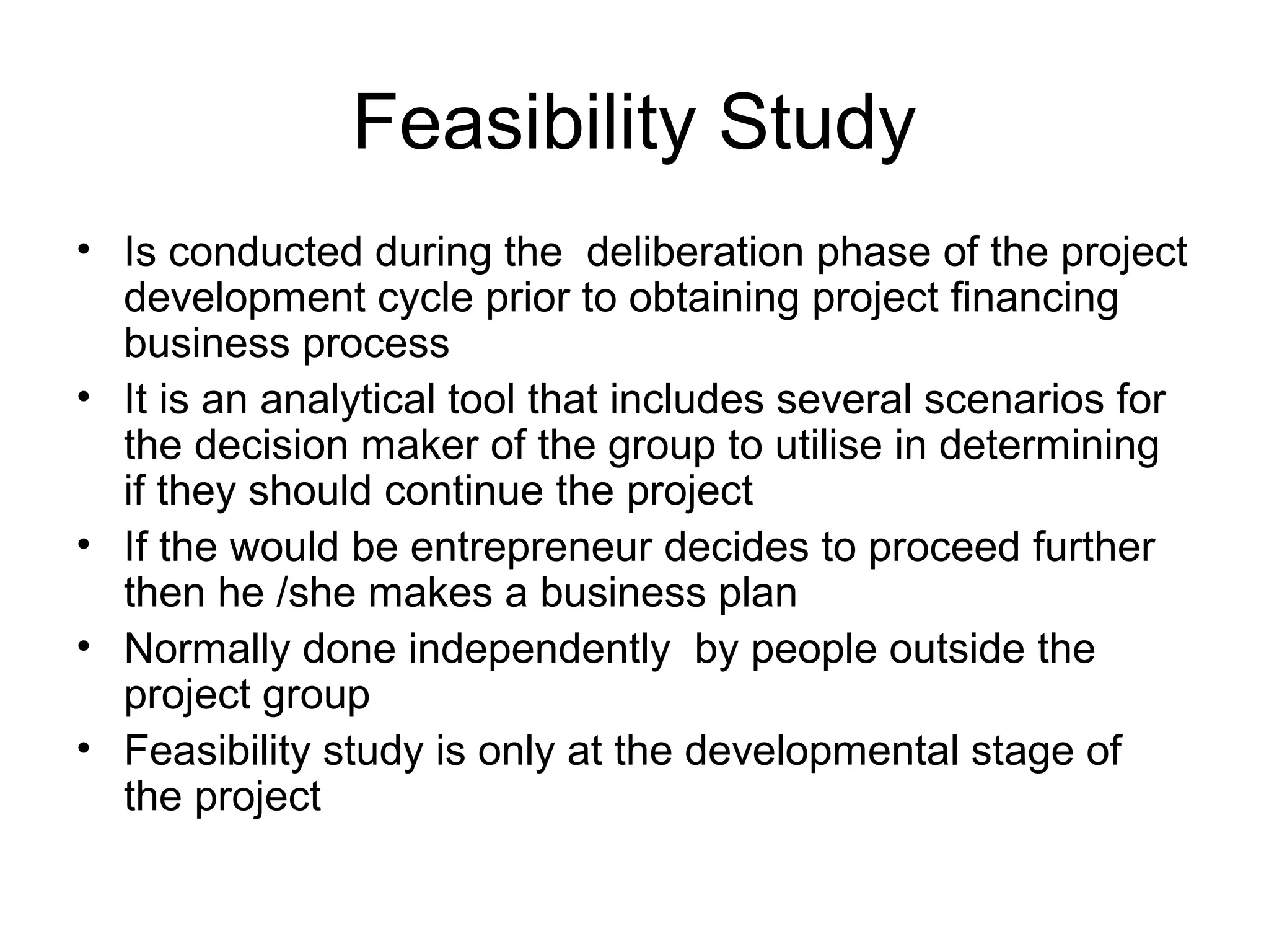 Feasibility study | PPT | Business | Business and Finance