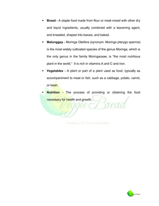Feasibility Study (Veggie Bread) | PDF