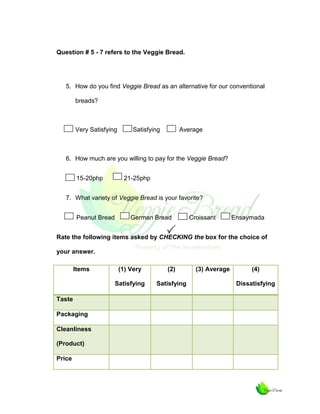Feasibility Study (Veggie Bread) | PDF