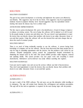 Feasibility Study of Hospital Management System | DOCX