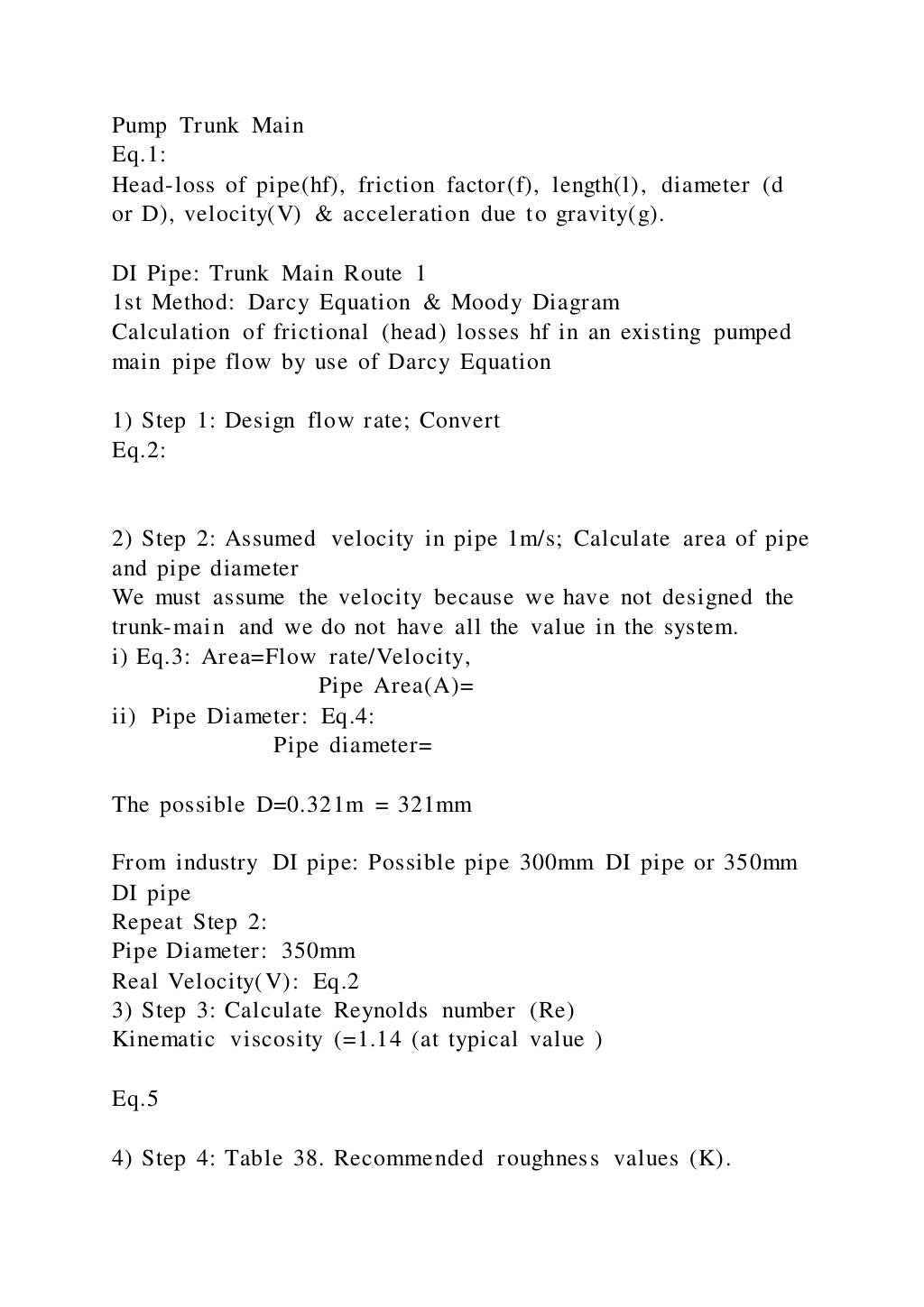 Feasibility Study of laying Trunk & Gravity main, design and c | DOCX