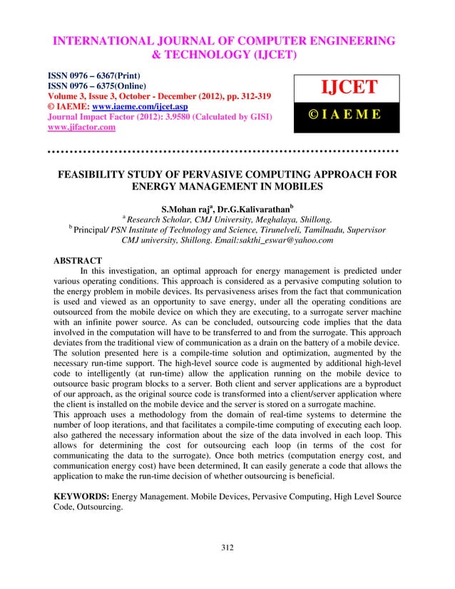 Feasibility study of pervasive computing | PDF