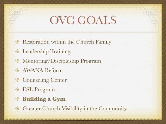 OVC Building Project - Feasibility Study Presentation | KEY
