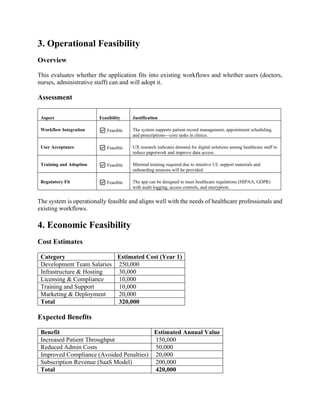 Feasibility Study Summary: Healthcare Application (EHR & Patient ...