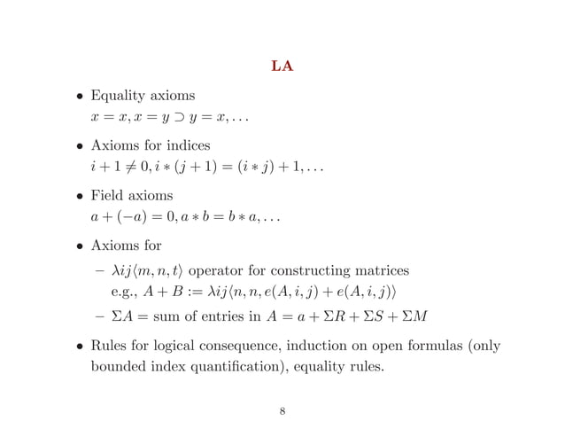 Feasible proofs of matrix identities with csanky's algorithm - CSL 2005 ...