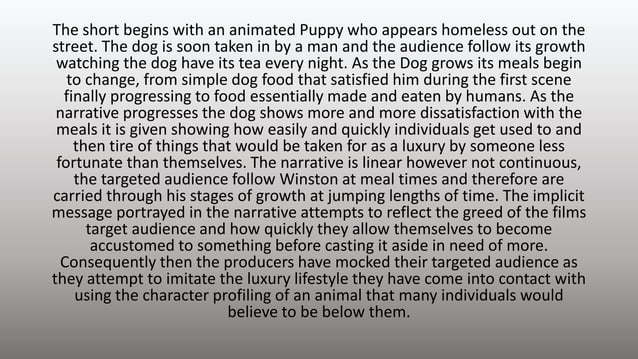 Feast Analysis | PPTX | Family/Children | Genres