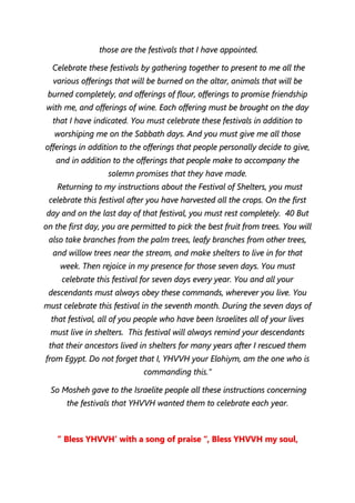 Feast of Tabernacles (Booths) | PDF