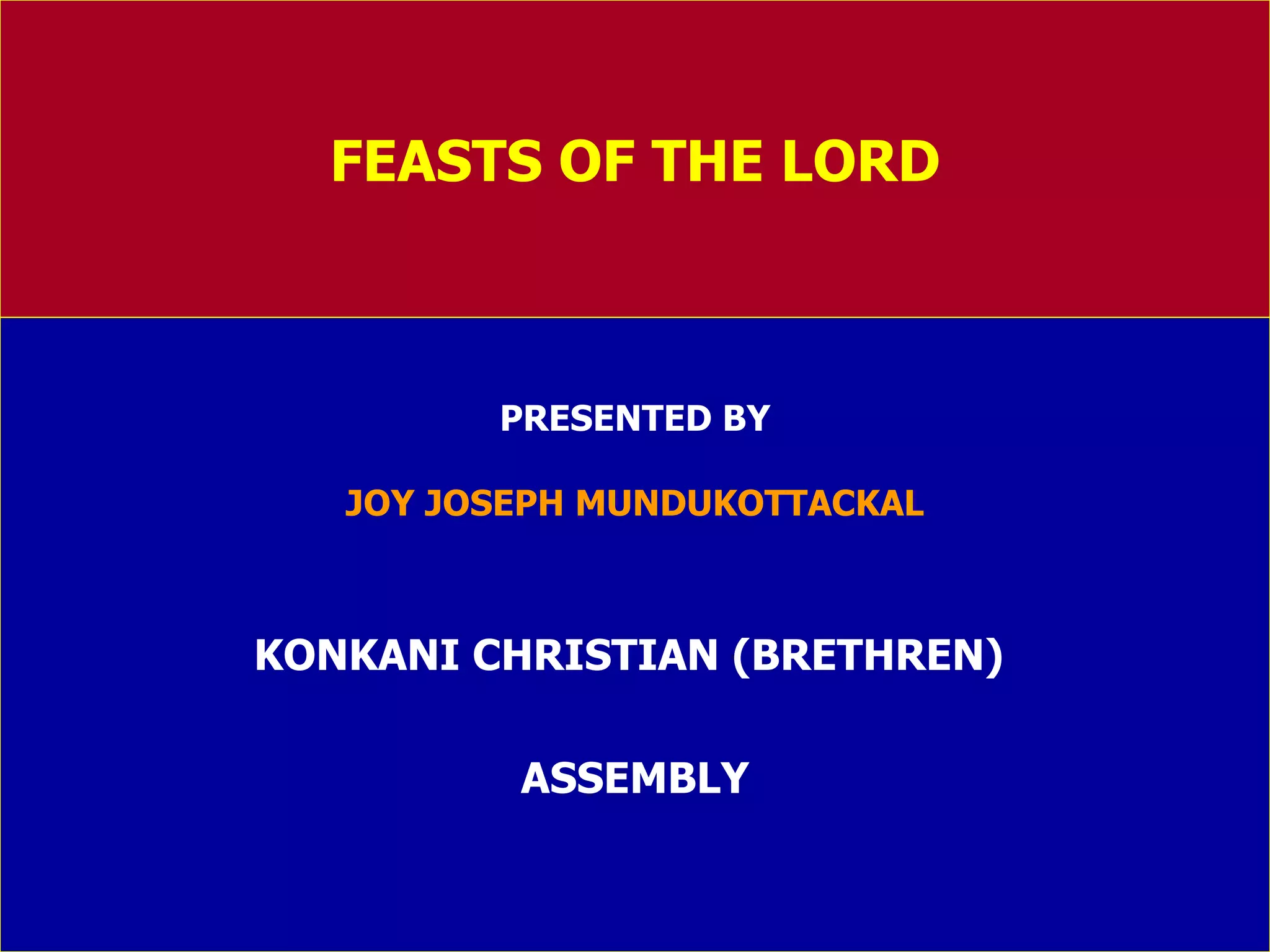 Feasts Of The Lord | PPT
