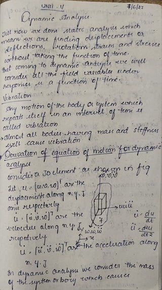 FINITE ELEMENT ANALYSIS UNIT IV AND V ONLY THEORY HANDWRITTEN NOTES | PDF