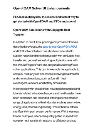 FEATool Multiphysics 1.17 - Multi-CFD solver and OpenFOAM Simulation Toolbox | PDF