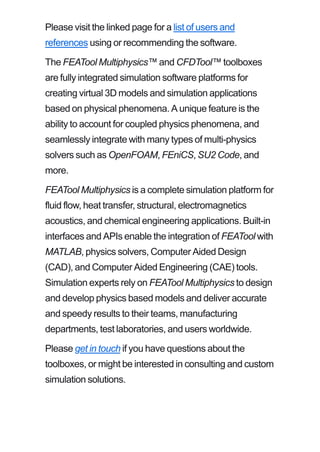 FEATool Multiphysics 1.17 - Multi-CFD solver and OpenFOAM Simulation Toolbox | PDF
