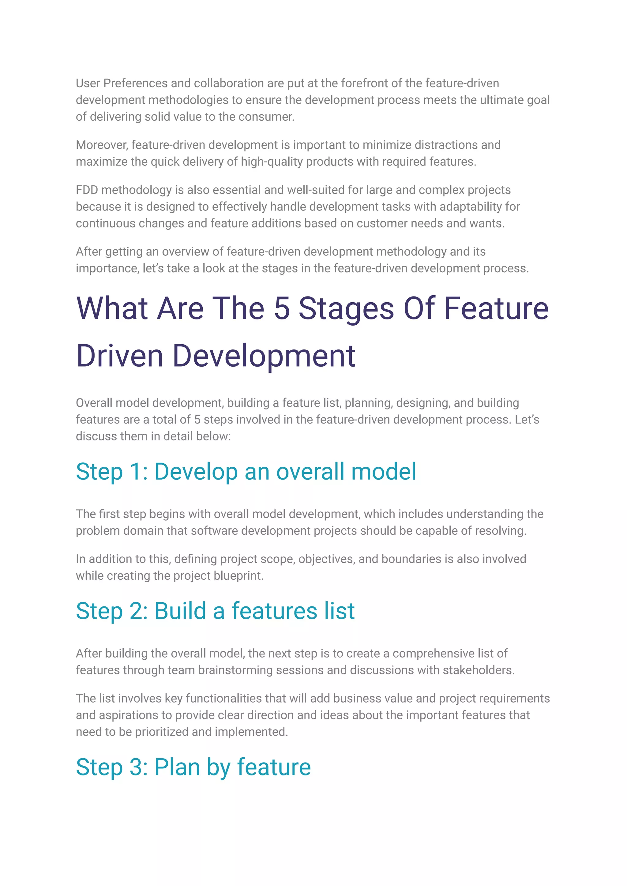 Feature-Driven Development: A Success Software Development Delivery ...