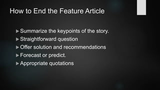 Feature Writing | PPT