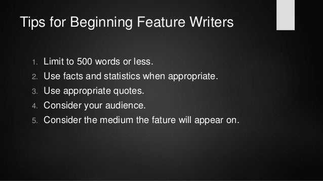 Feature Writing