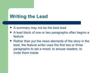 Feature writing4832 | PPT