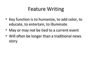 Feature Writing | PPT