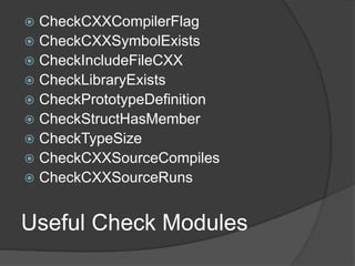 Feature and platform testing with CMake | PPT