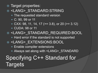Feature and platform testing with CMake | PPT