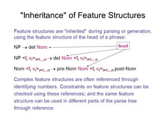 feature structure and unification NLP,what is Unification, Feture structure in NLP | PPTX